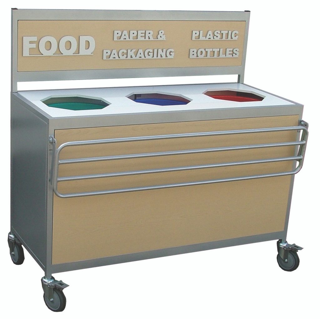 Food Waste & Recycling Clearing Trolley With Tray Runner (2SECN ...