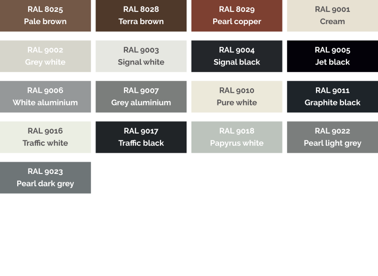 RAL Colour Chart - Norseman Direct Ltd